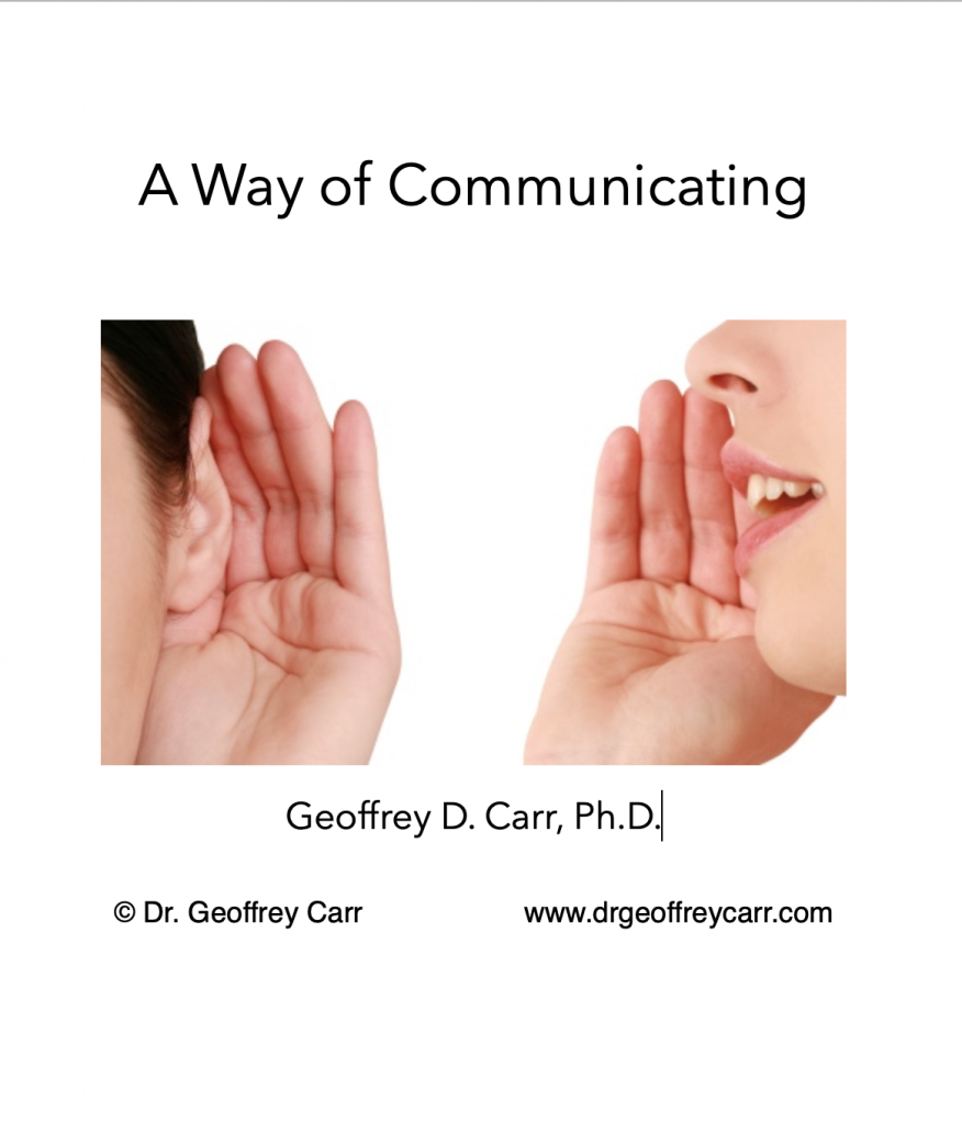 A Way of Communicating - Dr. Geoffrey Carr